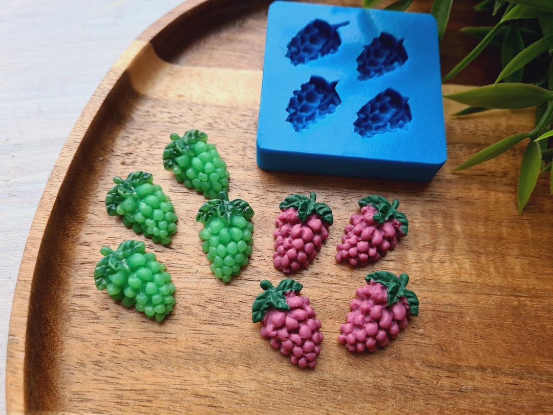 Silicone Mold of Bunches of Grapes, Style 1, 4 Elements, ~ 1.4*2.3 Cm ...