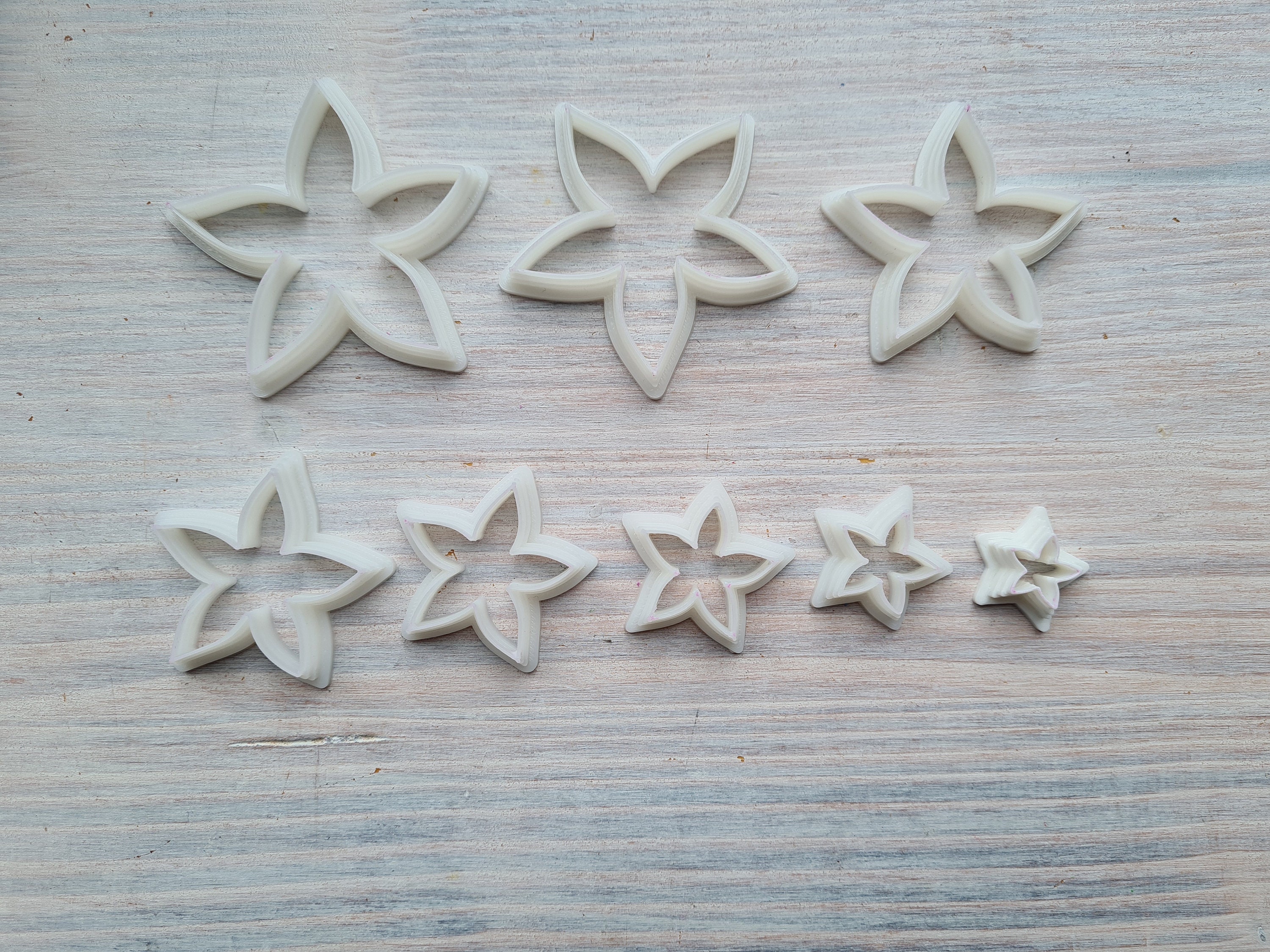 Flower, Style 1, Set of 8 Cutters, One Clay Cutter or FULL Set, Earring ...