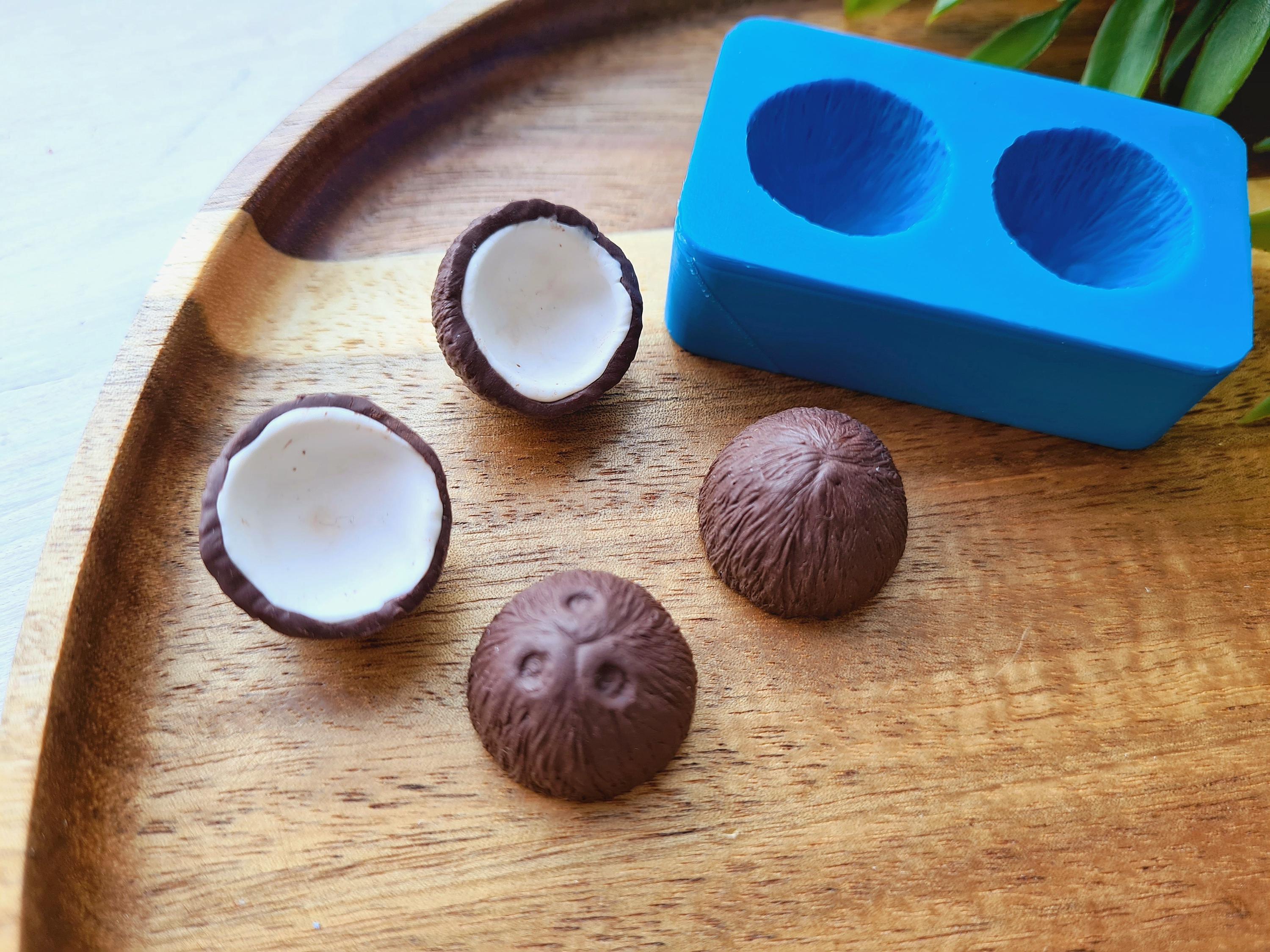 Silicone Mold of Coconut Husk, Style 2, 2 Elements, ~ Ø 2 Cm, H:1.3 Cm ...