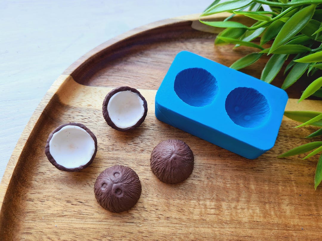 Silicone Mold of Coconut Husk, Style 2, 2 Elements, ~ Ø 2 Cm, H:1.3 Cm ...