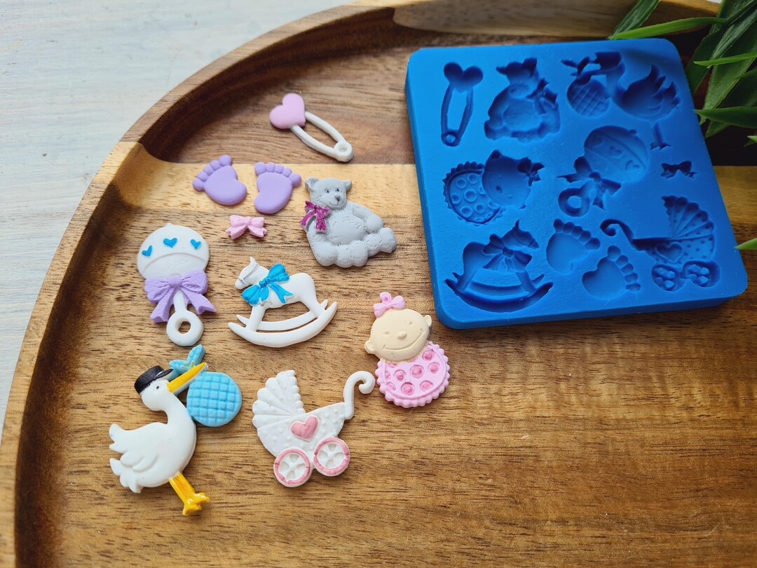 Silicone Mold of Childrens Set, Style 2, 10 Elements, ~ 0.5-3 Cm, H:0.2 ...