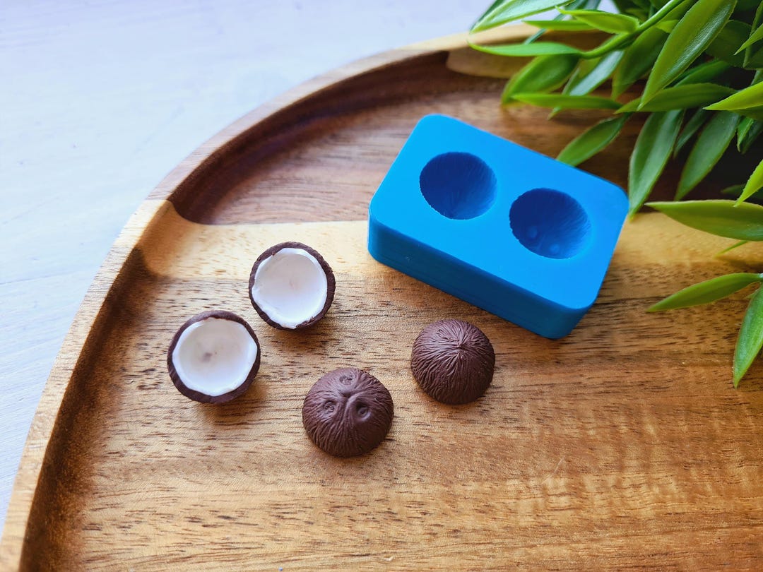 Silicone Mold of Coconut Husk, Style 1, 2 Elements, ~ Ø 1.5 Cm, H:1 Cm ...