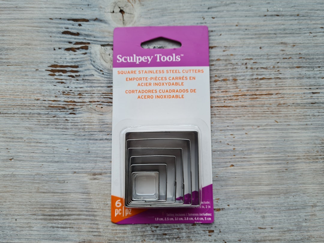 Premo Sculpey Square Cutters, Metal Figure Shapes 6 Pieces, Figure Tool ...