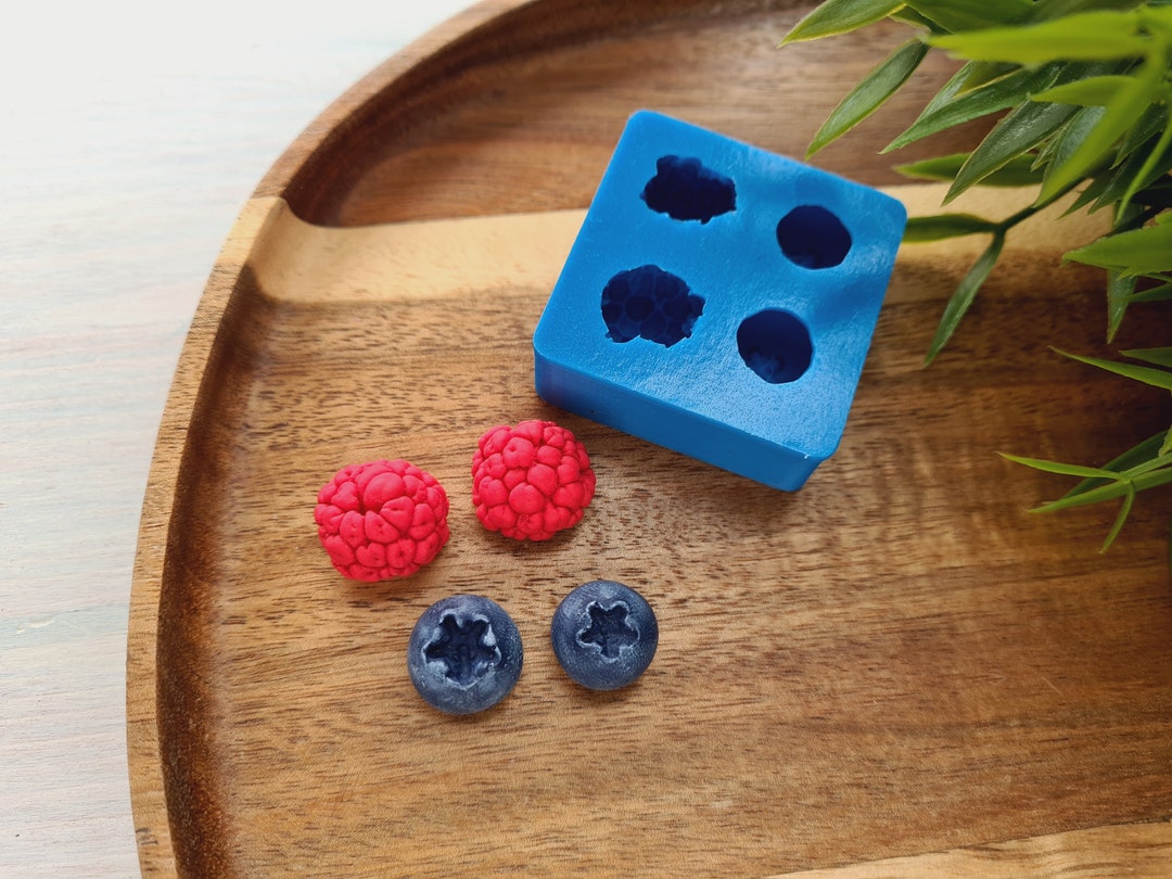 Silicone Mold of Berries Mix, Style 4, Raspberry, Blueberry, 4 Elements ...