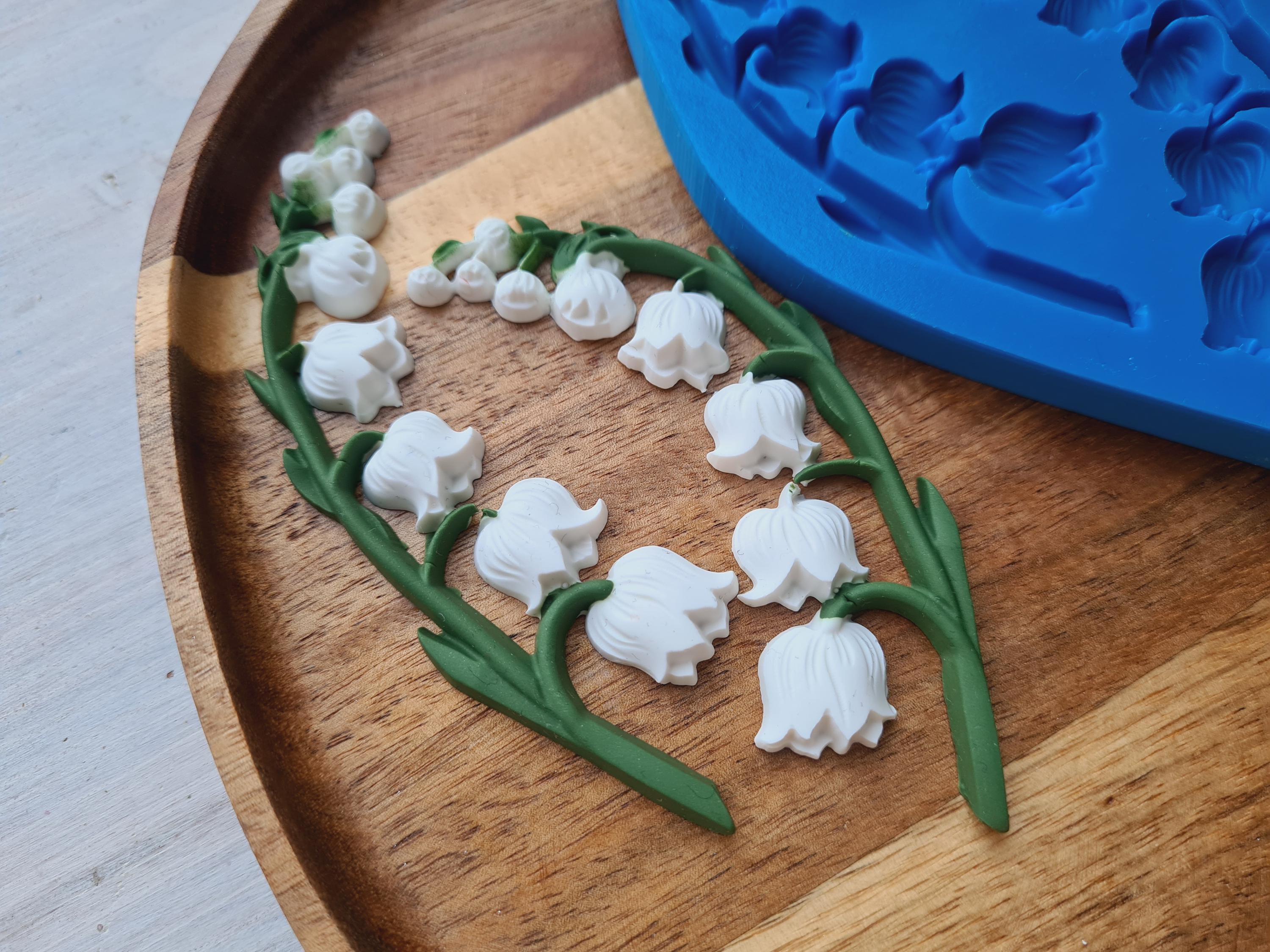 Silicone Mold of Lily of the Valley, Style 1, ~ 3.3*9.4 Cm, H:0.5 Cm ...