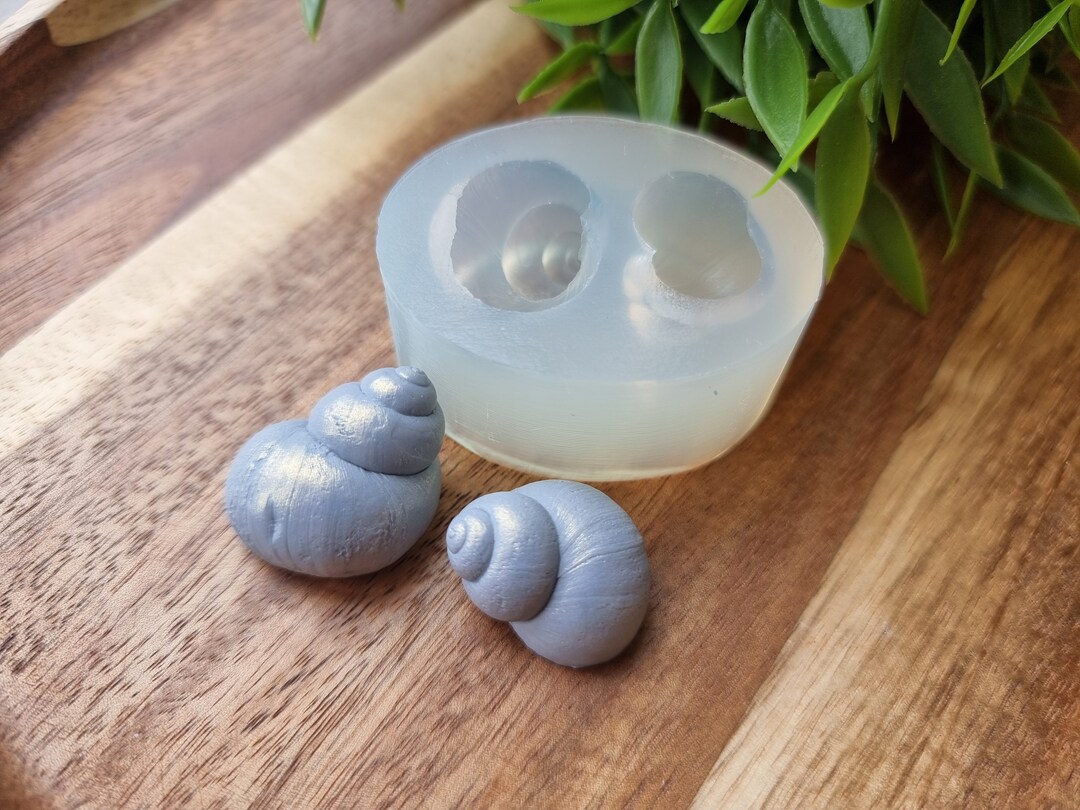 Silicone Mold of Snail Shell, 2 Elements, ~ 1.7*2 Cm, 2.1*2.4 Cm, H:1.3 ...