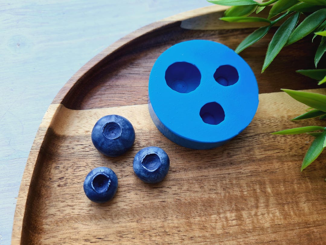 Silicone Mold of Blueberry, Style 3, 3 Elements, ~ Ø 1.4-1.9 Cm, H:1-1. ...
