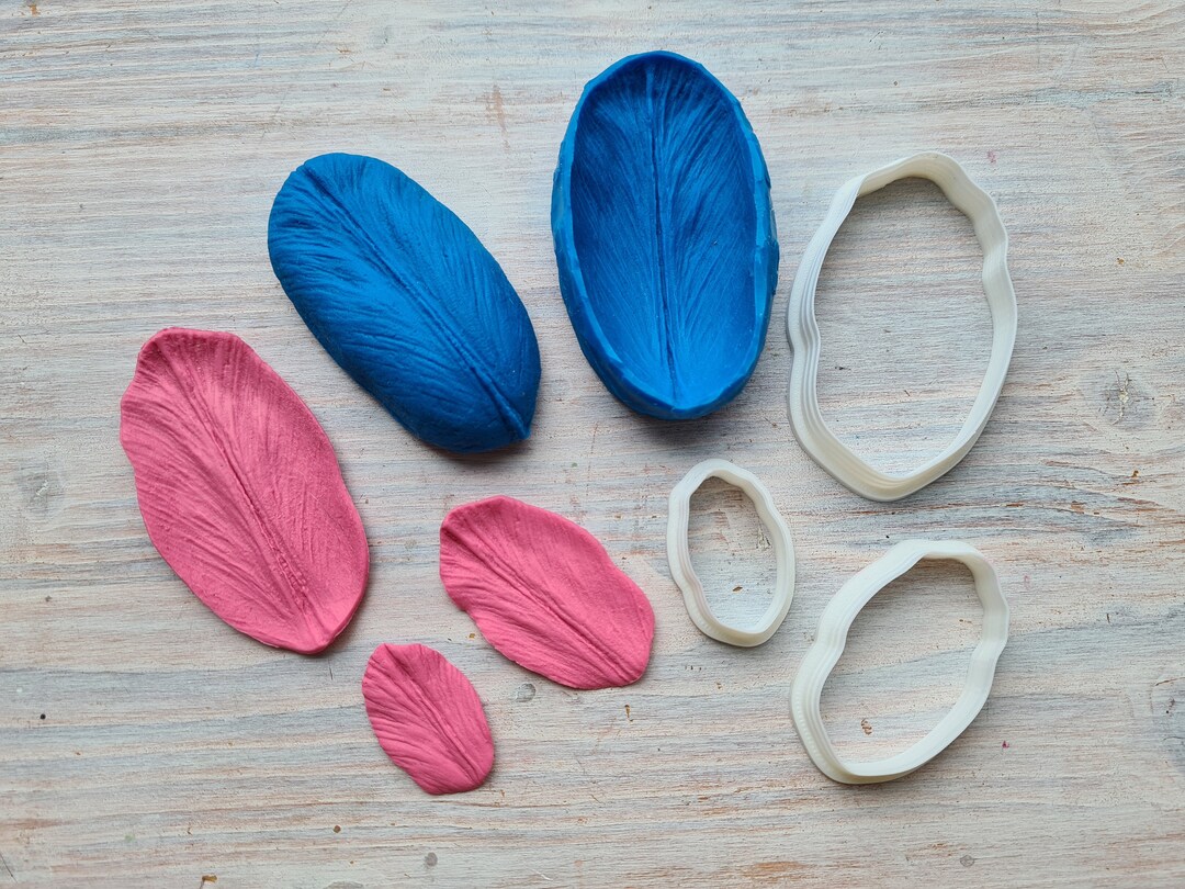 Silicone Veiner of Tulip Petal Texture, Style 3, Choose Full Set or ...