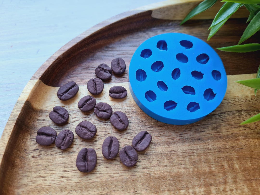 Silicone Mold of Coffee Bean, Style 1, 16 Elements, ~ 0.6-1.1, H:0.3 Cm ...