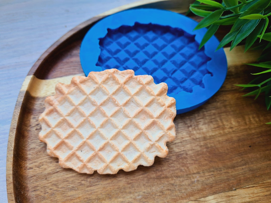 Silicone Mold of Waffle, Style 4, Oval, Large, ~ 6.2*8.2 Cm, H:0.7 Cm ...