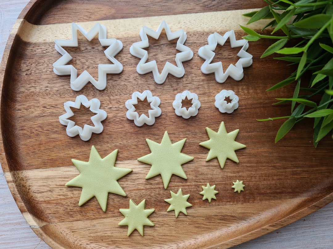 Eight Point Star, Set of 7 Cutters, One Clay Cutter or FULL Set ...