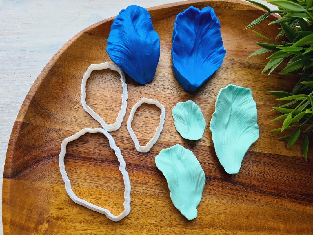 Silicone Veiner of Tulip Petal Texture, Style 1, Choose Full Set or ...