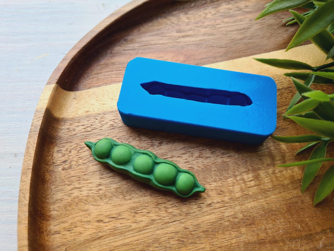 Silicone Mold of Pea Pod, Style 1, ~ 1.2*5.2 Cm, H:1 Cm, Mini Vegetable ...