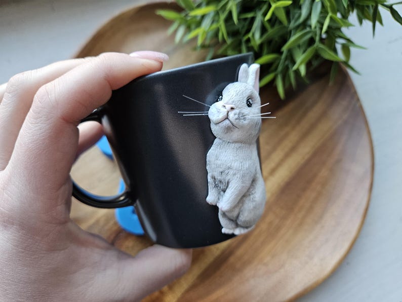 Silicone Mold of Bunny, Style 4, ~ 4.2*7.8 Cm, H:1.4 Cm, Kawaii Rabbit ...