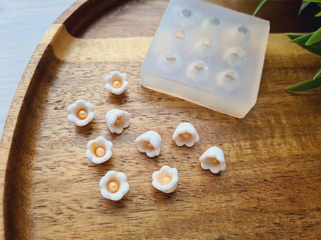 Silicone Mold of Lily of the Valley, Style 2, 9 Elements, ~ Ø 0.9 Cm, H ...