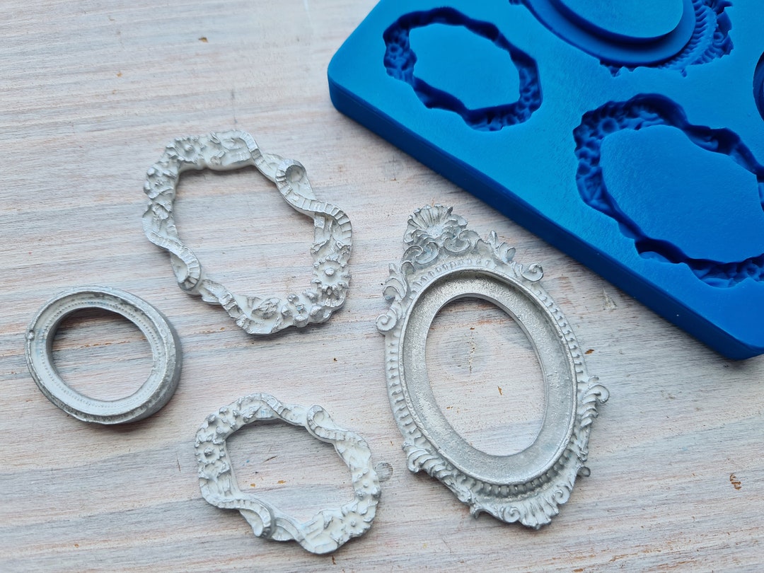 Silicone Mold of Frame, 4 Pcs., ~ 3.3-5.7 Cm, Decorative Frame Mold ...