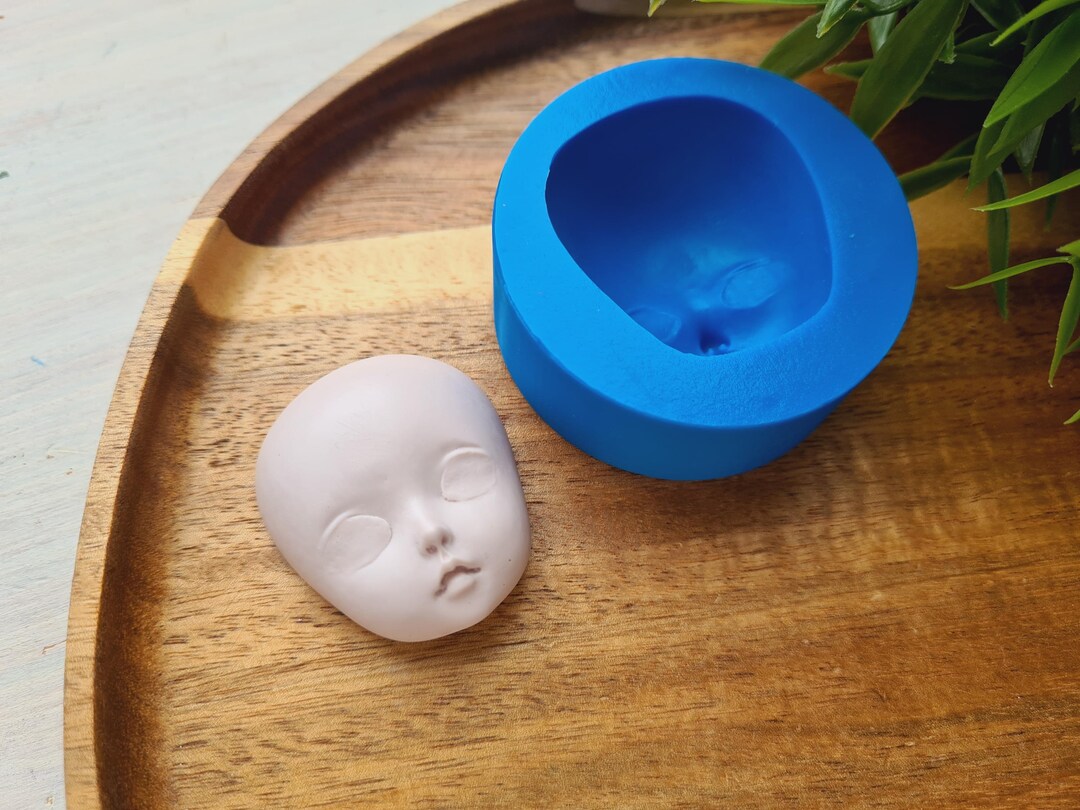 Silicone Mold of Doll Face, Style 42, ~ 3.5*4.2 Cm, H:1.8 Cm, Polymer ...