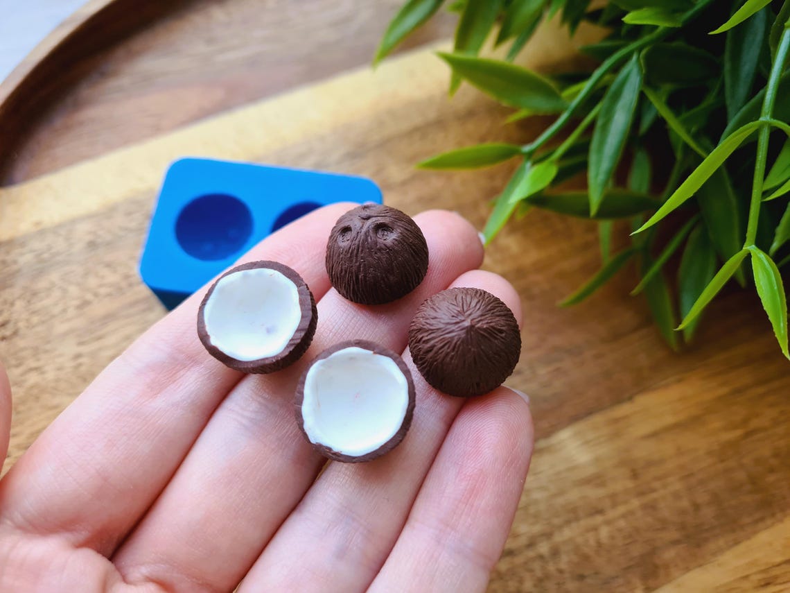 Silicone Mold of Coconut Husk, Style 1, 2 Elements, ~ Ø 1.5 Cm, H:1 Cm ...