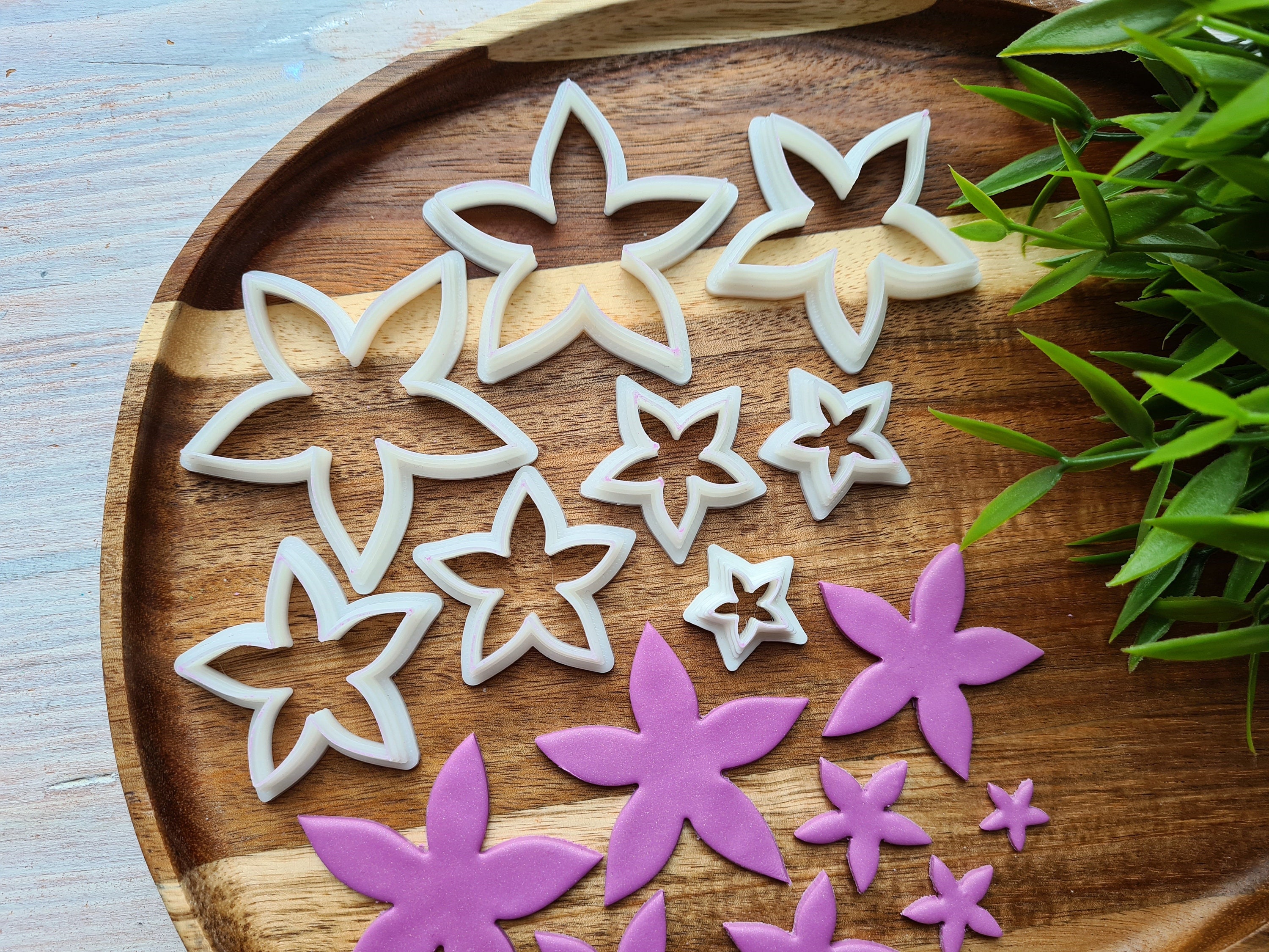 Flower, Style 1, Set of 8 Cutters, One Clay Cutter or FULL Set, Earring ...