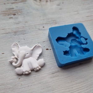 Silicone Mold of Elephant, ~ 3.1-3.5 Cm, Cute Baby Elephant, Kawaii ...
