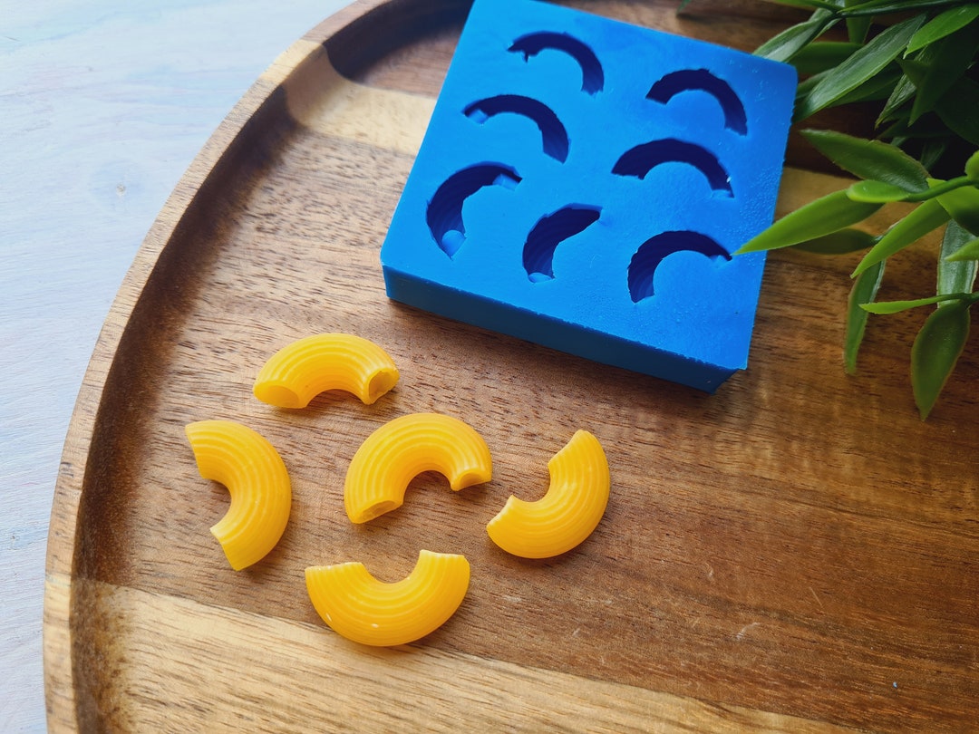 Silicone Mold of Macaroni Pasta, Style 3, 7 Elements, ~ 2.3 Cm, H:0.9 ...