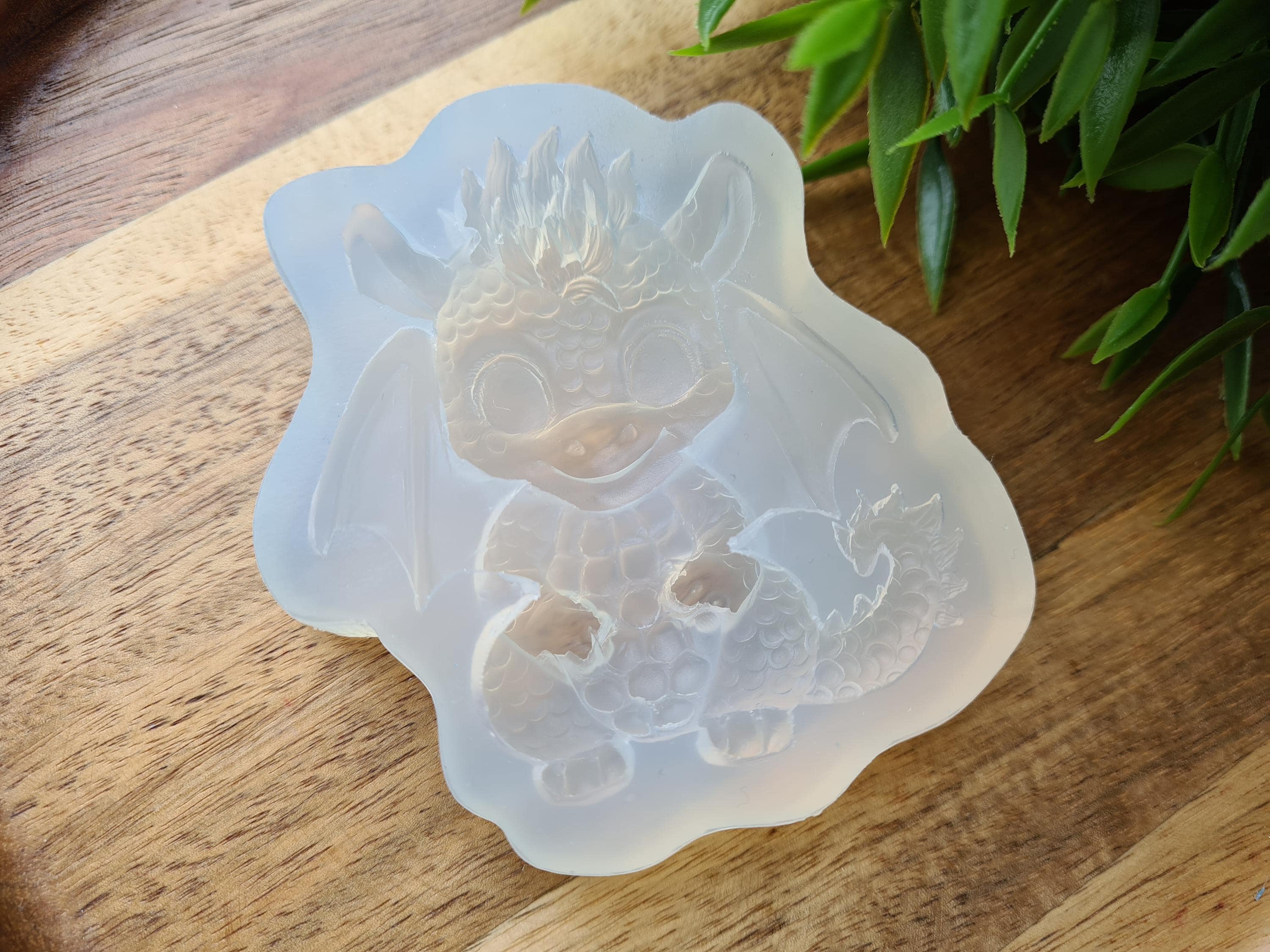 Silicone Mold of Cute Dragon, Style 2, ~ 6.8*7.4 Cm, H:1.6 Cm, Kawaii ...