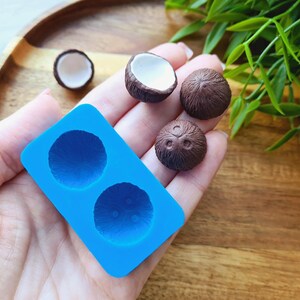Silicone Mold of Coconut Husk, Style 2, 2 Elements, ~ Ø 2 Cm, H:1.3 Cm ...