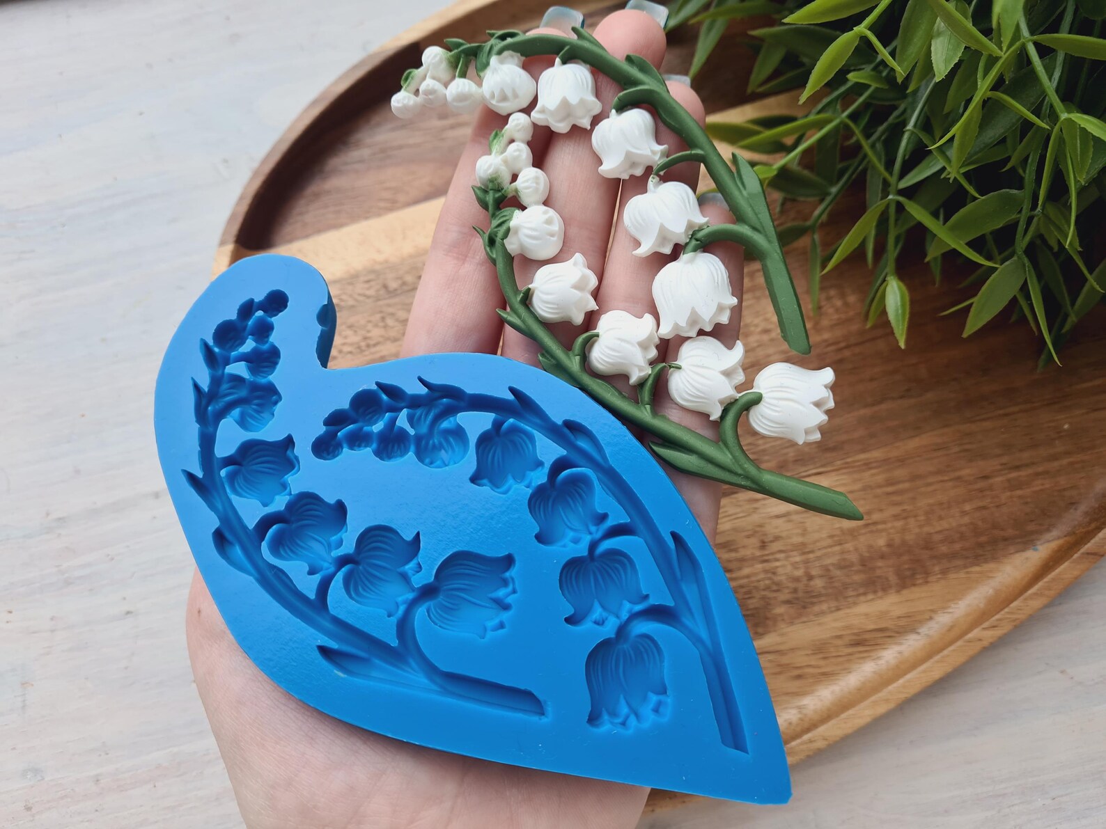 Silicone Mold of Lily of the Valley, Style 1, ~ 3.3*9.4 Cm, H:0.5 Cm ...