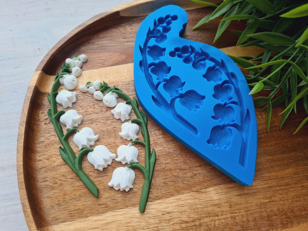 Silicone Mold of Lily of the Valley, Style 1, ~ 3.3*9.4 Cm, H:0.5 Cm ...