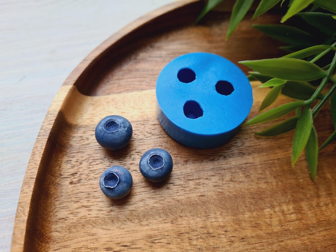 Silicone Mold of Blueberry, Style 1, 3 Elements, ~ Ø 1.1-1.3 Cm, H:0.8 ...