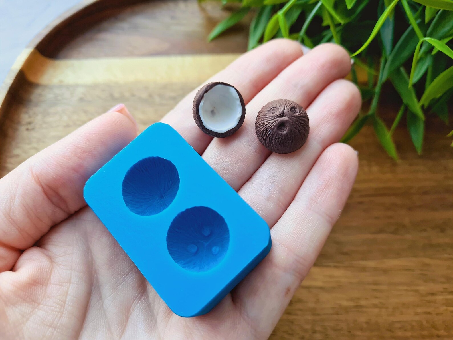 Silicone Mold of Coconut Husk, Style 1, 2 Elements, ~ Ø 1.5 Cm, H:1 Cm ...
