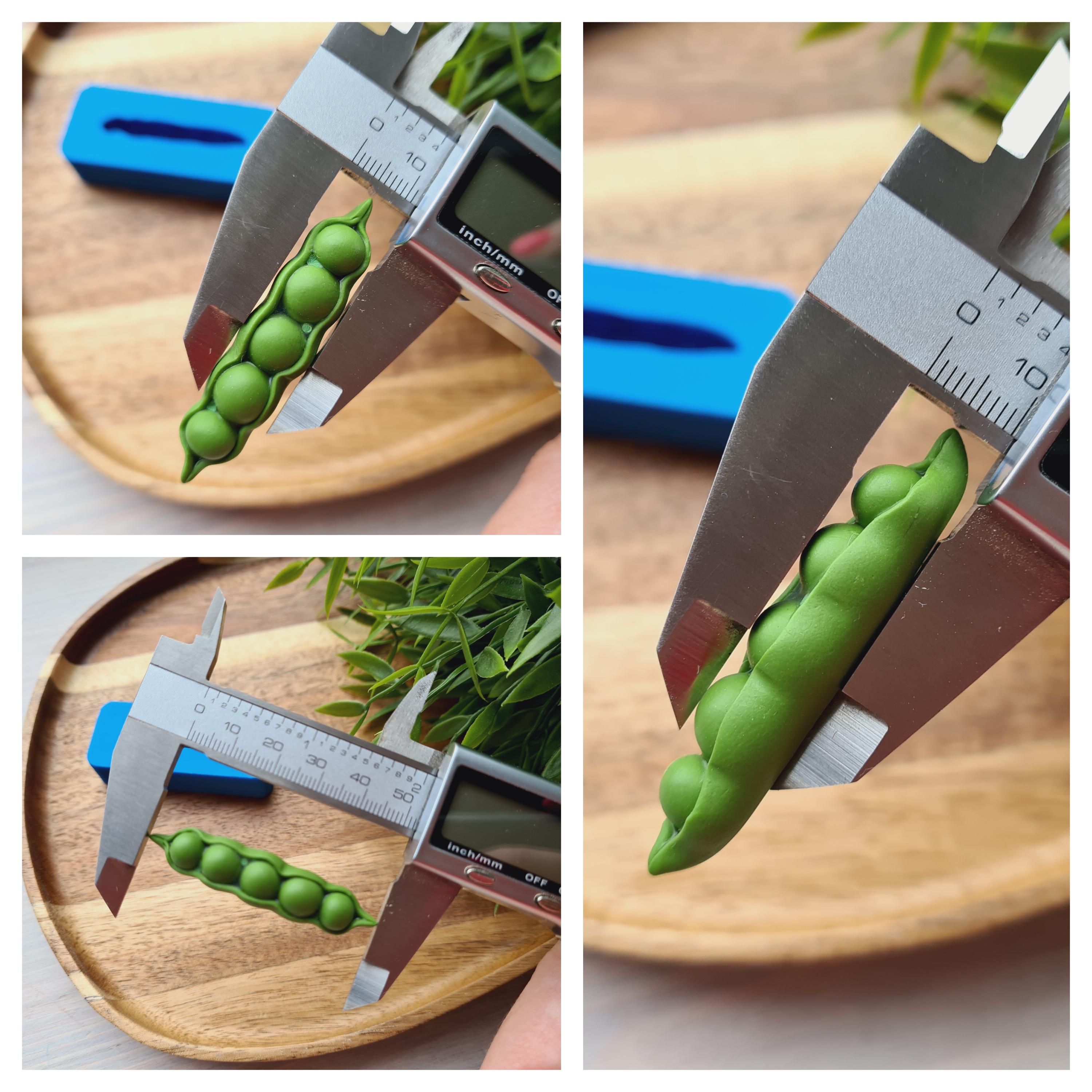 Silicone Mold of Pea Pod, ~ 1.2*5.2 Cm, H:1 Cm, Modeling Tool for ...