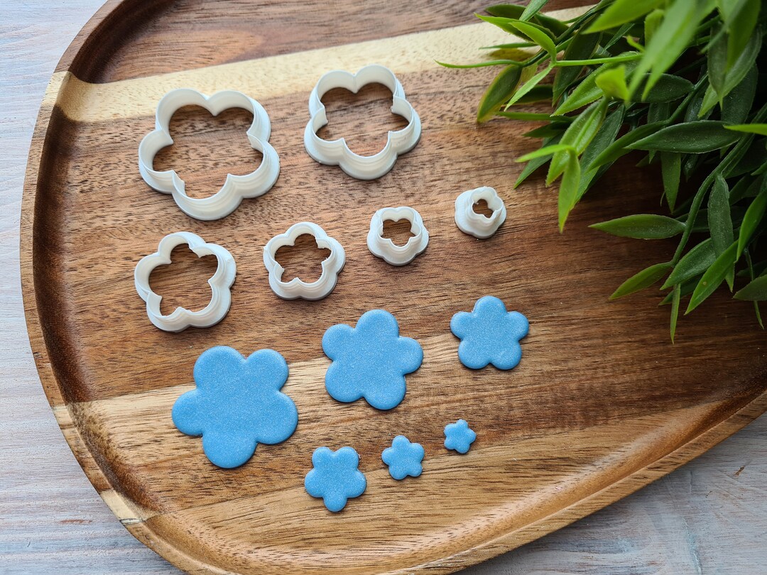 Flower, Style 3, Set of 6 Cutters, One Clay Cutter or FULL Set, Earring ...