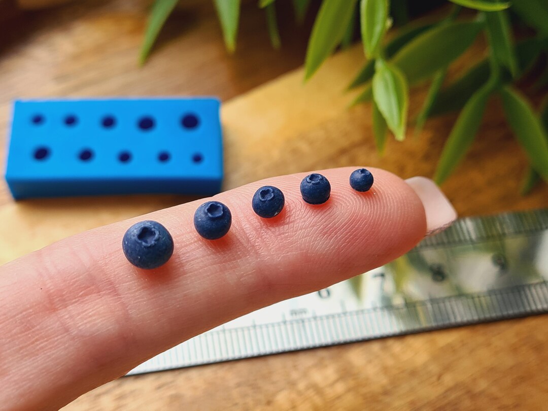 Silicone Mold of Blueberry, 1:4-1;6 Scale, Style 10, 10 Elements, ~ Ø 0 ...