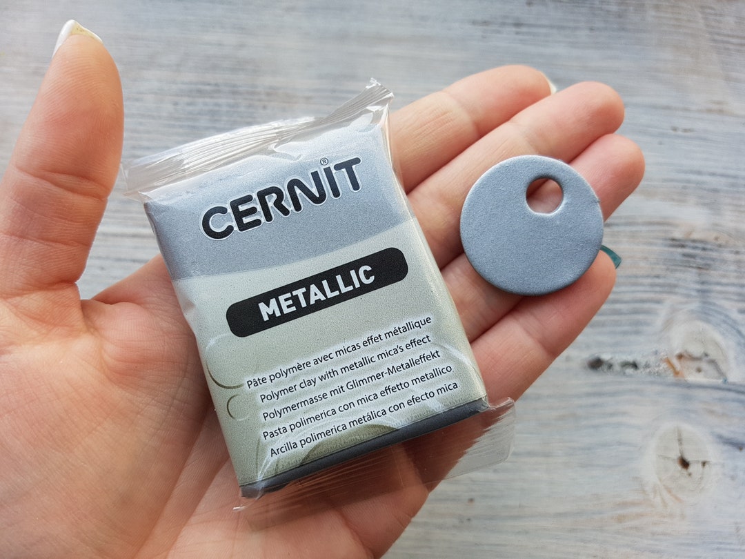 CERNIT Metallic Serie Polymer Clay, Silver, Nr. 080, 56g (2oz), Oven ...