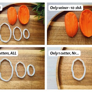 Silicone Veiner of Tulip Petal Texture, Style 3, Choose Full Set or ...