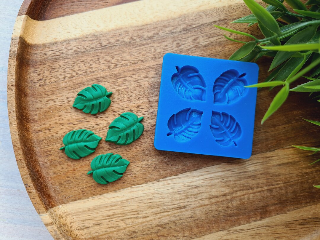 Silicone Mold of Monstera Leaf, Style 2, 4 Elements, ~ 1.5*2.1cm, H:0 ...