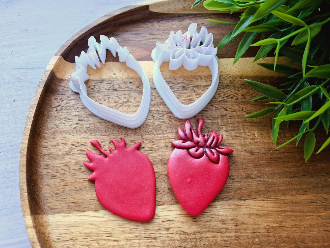 Strawberry Cutter, Style 1, One Clay Cutter, Earring Cutters, 3D ...