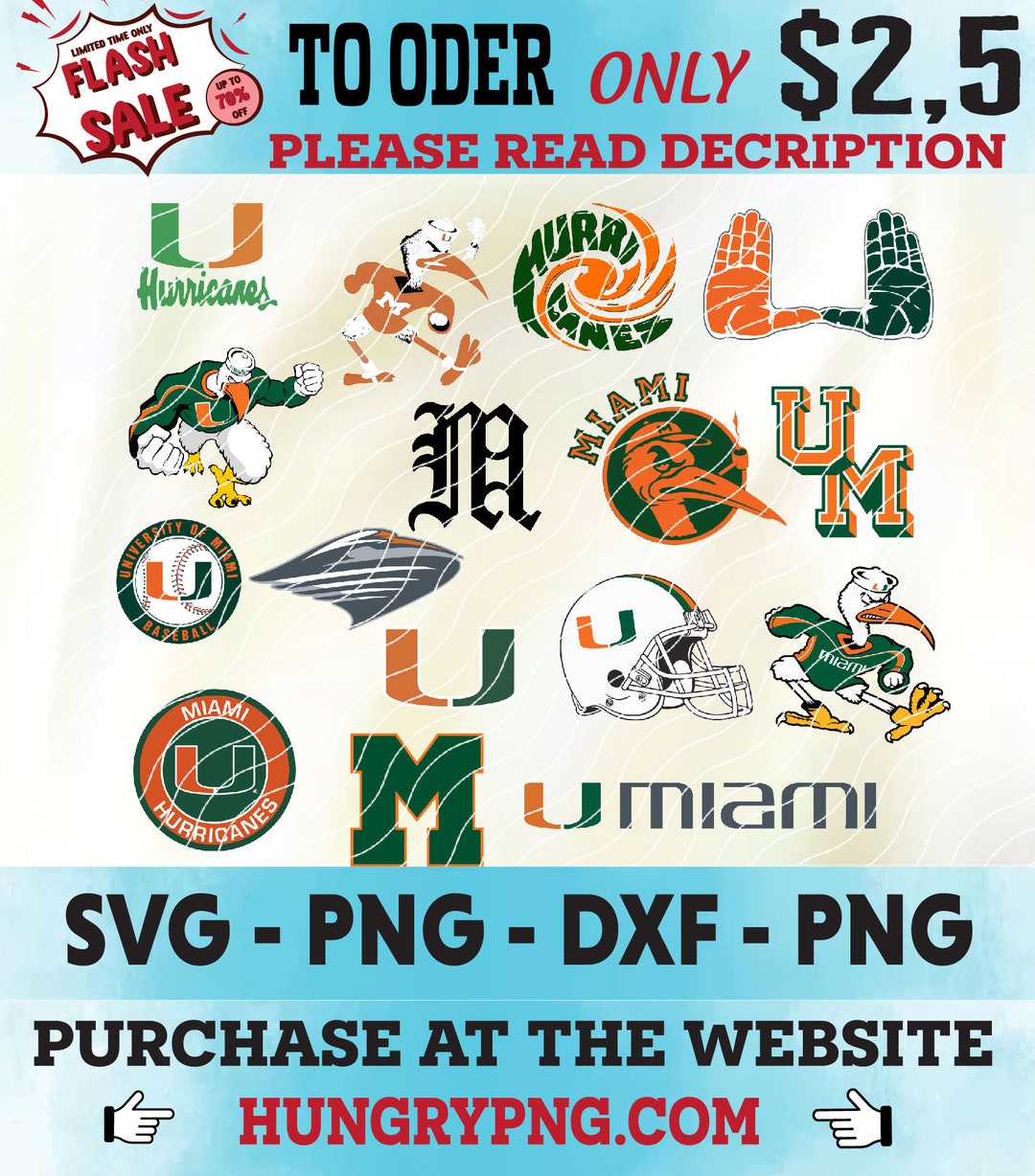 Miami-hurricanes Football Team Svg Miami-hurricanes Svg Logo - Etsy