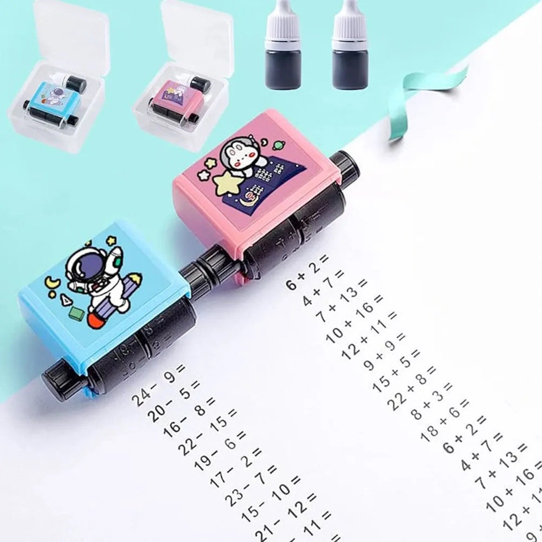 Roller Stamps With Math Exercises for Teachers and Students (4 Pieces ...