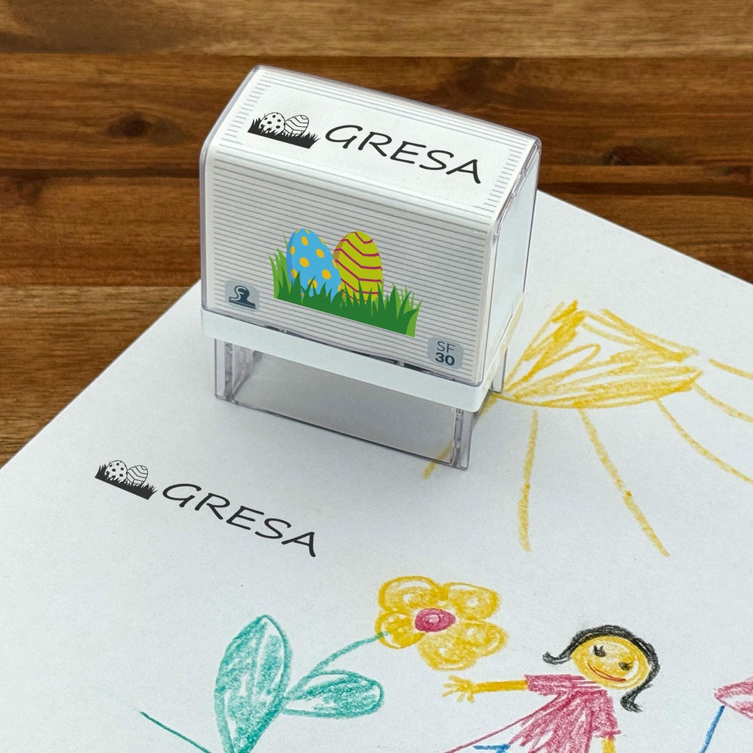 Children's Stamp / Name Stamp & Address Stamp Easter Eggs SF30 (47 X18 ...