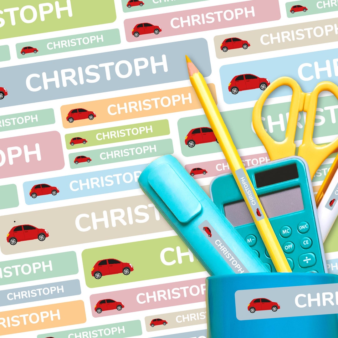 Name Stickers for Children "car" (set of 260 Stickers in Different ...