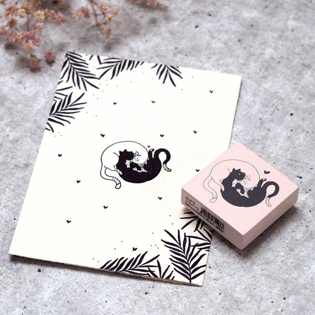 Stamp cats, Motif Stamp DIY, Scrapbooking, Handicraft, Wooden Stamp by ...