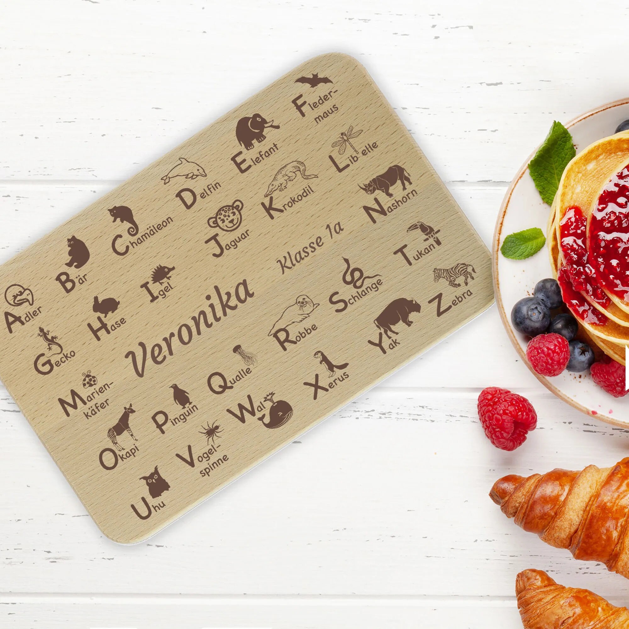 Tabla de desayuno ABC con grabado individual para matrícula escolar ...