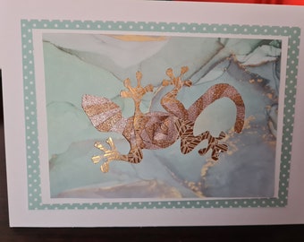 Dragon Lizard Card Paper Cut Bearded Dragon Personalised Card Handmade ...
