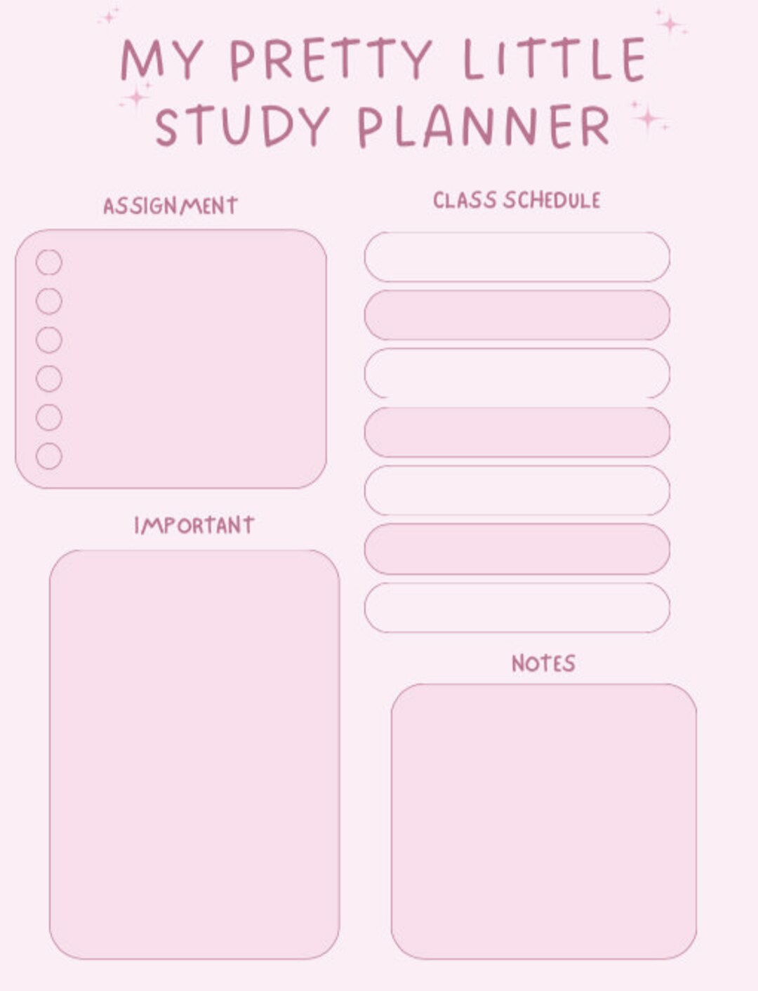 Study Planner Sheet, Planner Sheet, Planning and Studying, Study Sheet ...