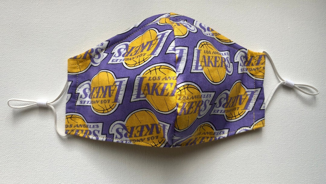 LA Lakers Cotton 3 Layer Fabric Face Mask With Moldable Nose - Etsy
