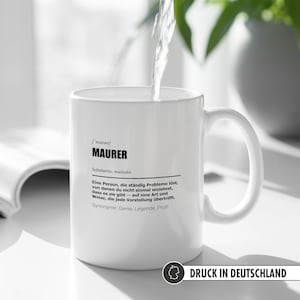 Maurer Tasse lustig, Maurer Geschenk Beruf, Spruch Maurerei Geschenkidee Kaffeetasse Beruf ...