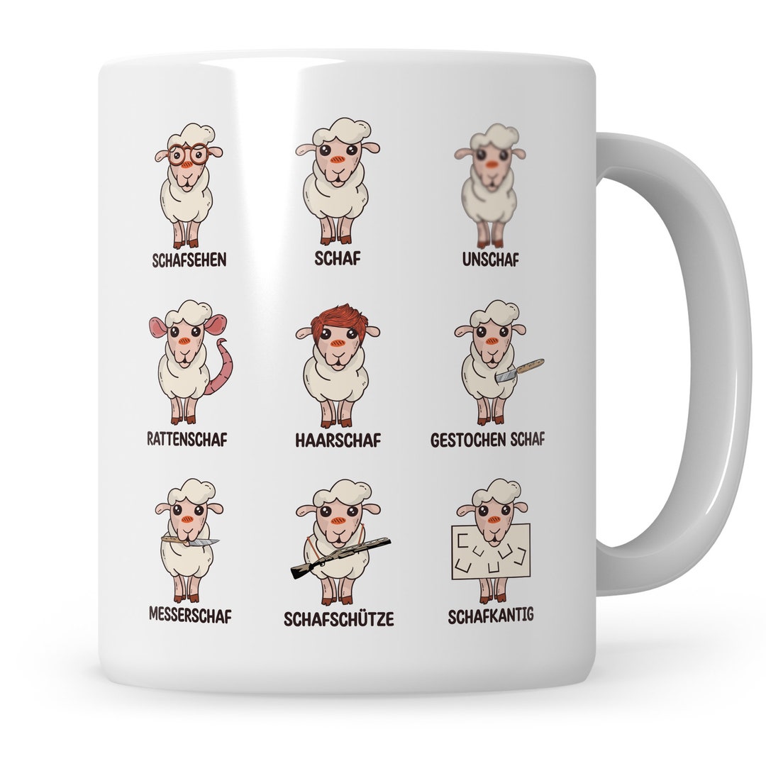 Schaf Unschaf Witz Tasse lustig Schafe Bilder Geschenkidee Kaffeebecher süß Tier Schäfer ...