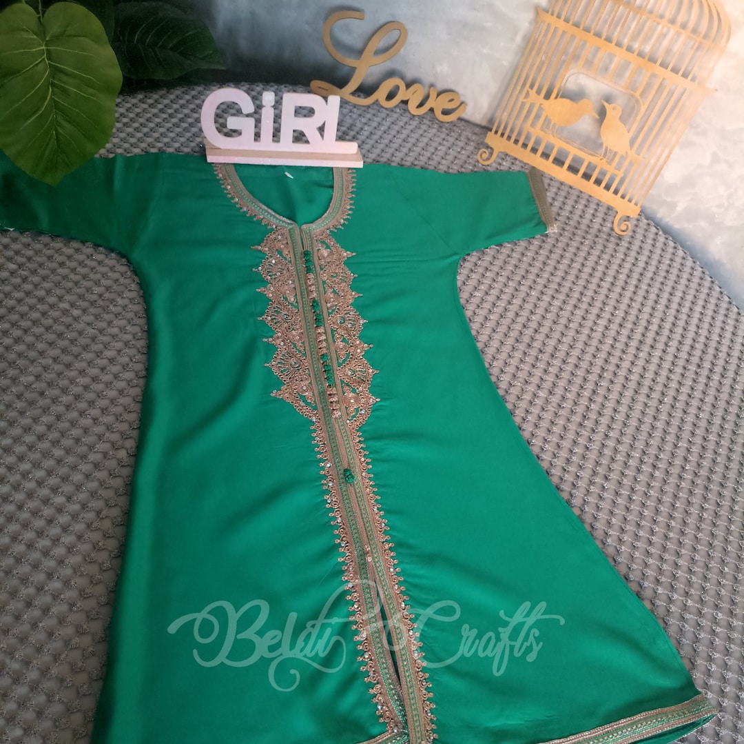 Kaftan for Kids Gold, Kaftan for Girls,caftan, Kaftan With Gold ...